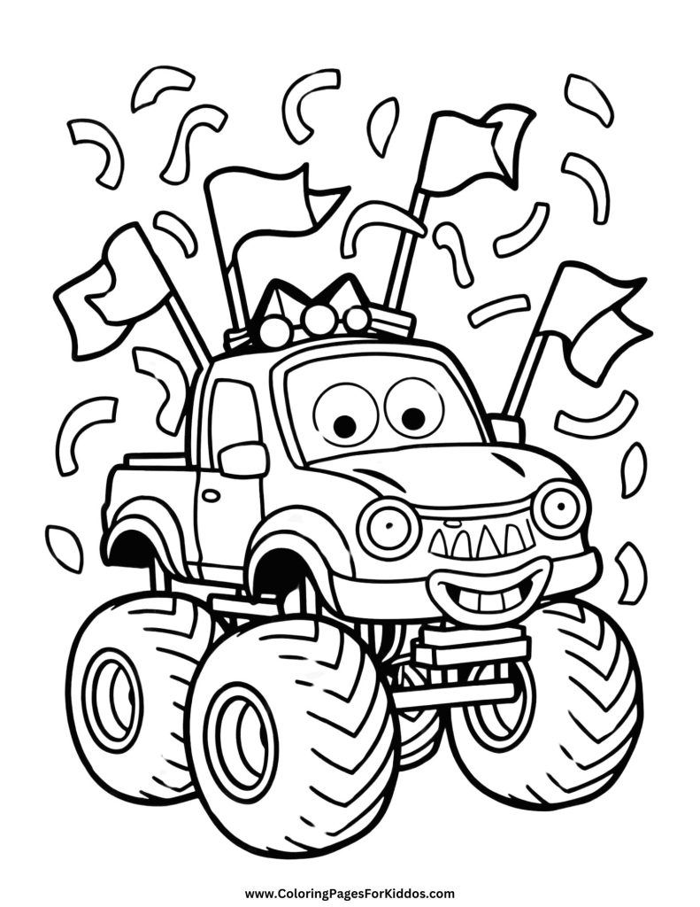 Monster Truck Coloring Pages: 10 Free Printable PDF