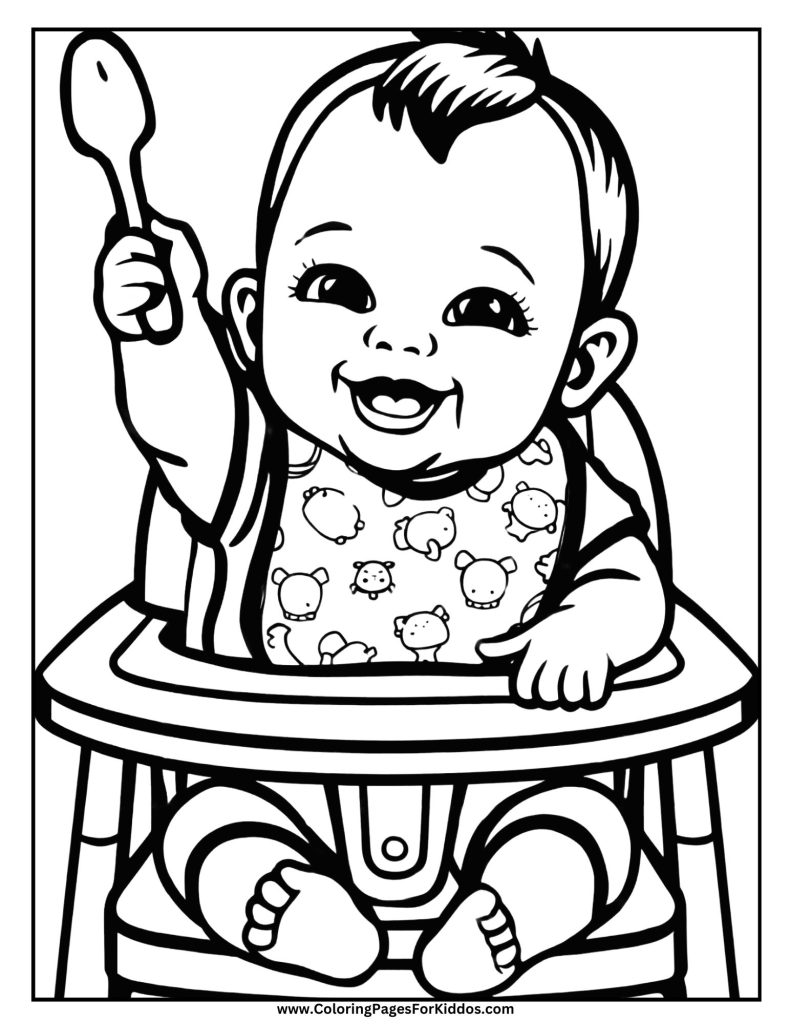 Baby Coloring Pages: 10 Free Printable PDFs