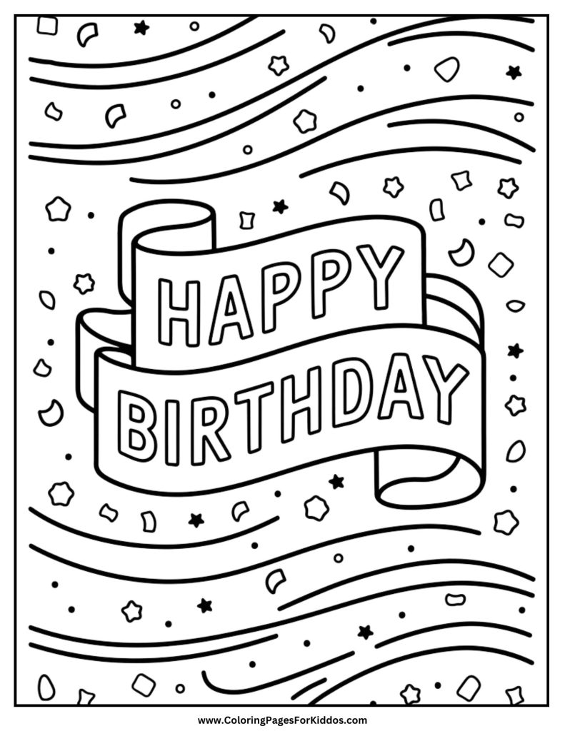 Birthday Coloring Pages: 10 Free Printable PDFs