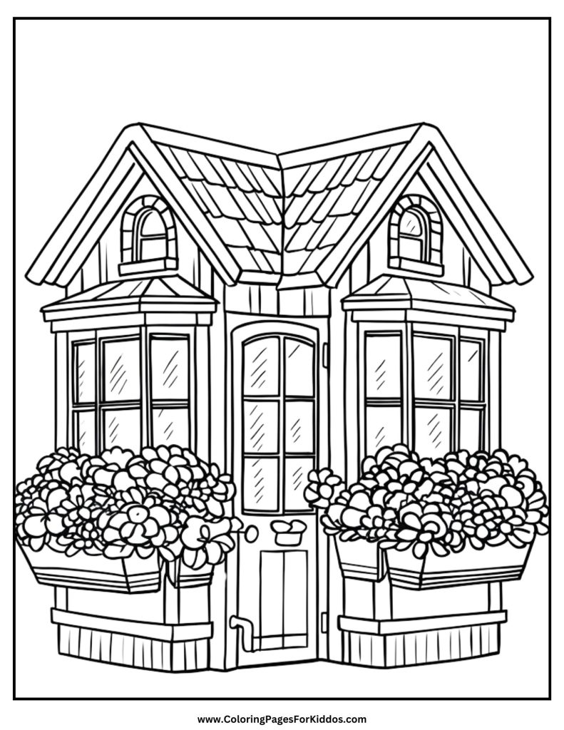 House Coloring Pages: 10 Free Printable PDFs