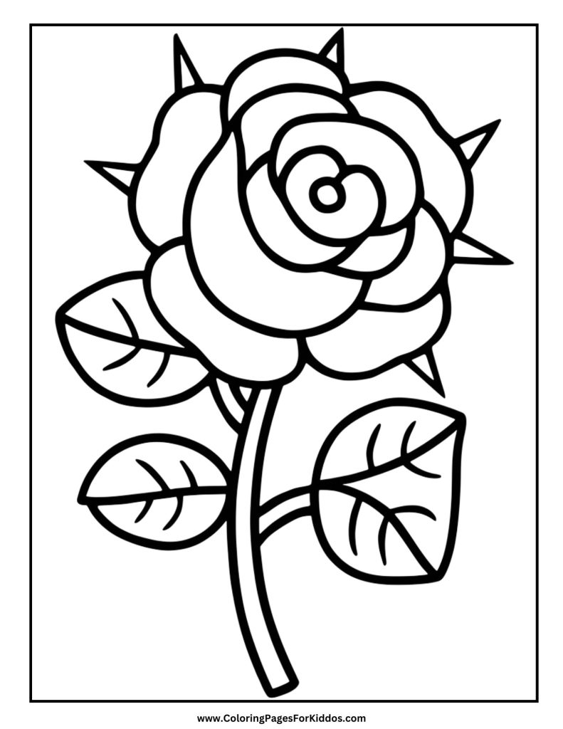 Rose Coloring Pages: 10 Free Printable PDFs