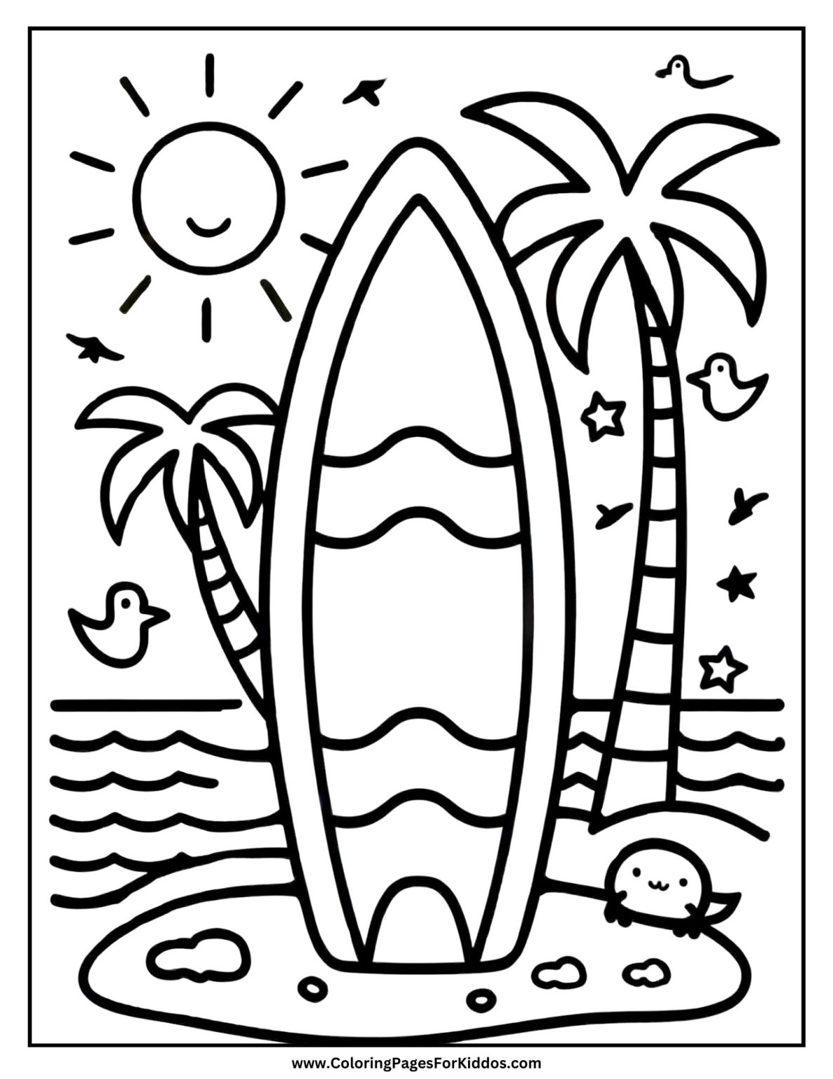 Beach Coloring Pages: 10 Free Printable PDFs