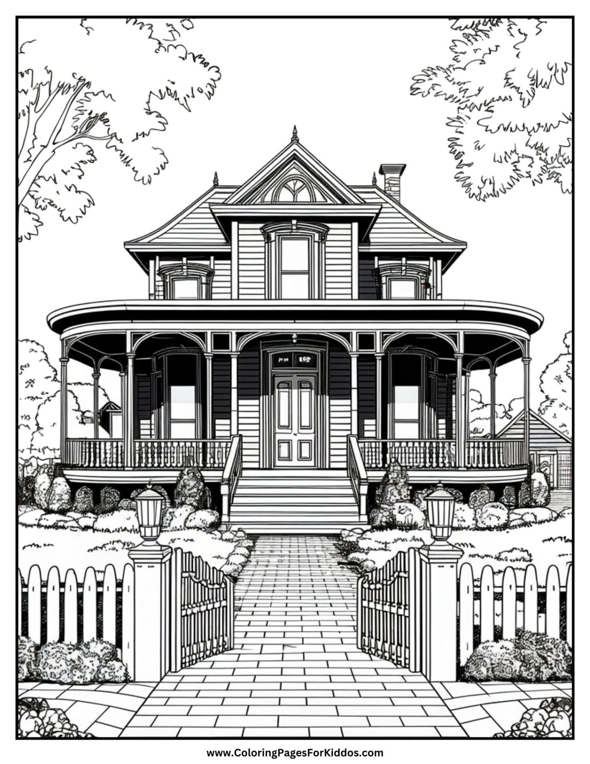House Coloring Pages: 10 Free Printable PDFs