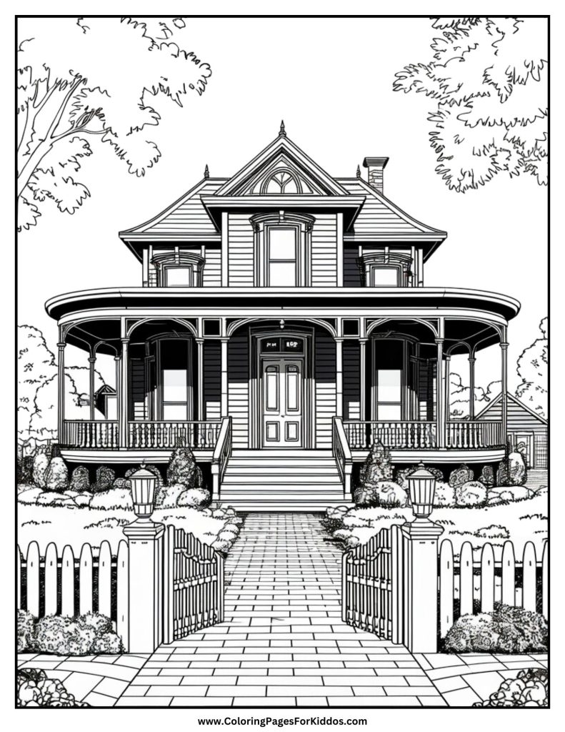 House Coloring Pages: 10 Free Printable PDFs
