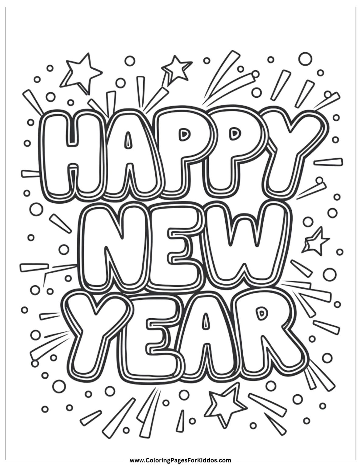New Year's Coloring Pages: 48 Free Printable PDFs