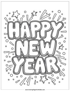 New Year's Coloring Pages: 48 Free Printable PDFs