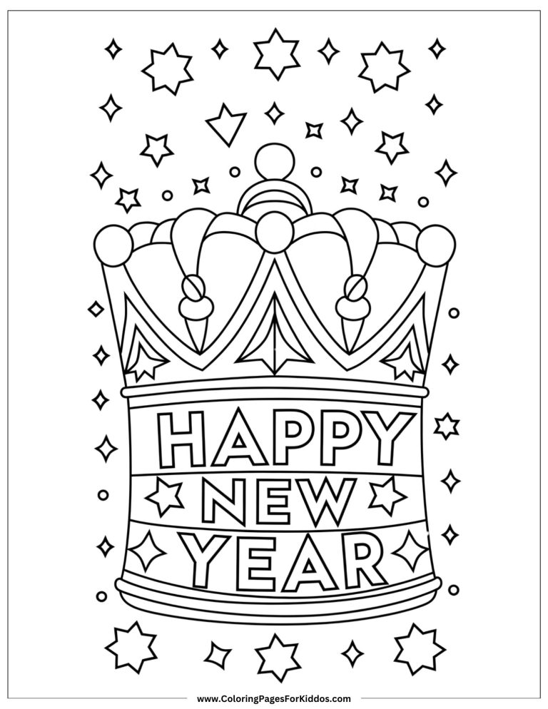 New Year's Coloring Pages: 48 Free Printable PDFs