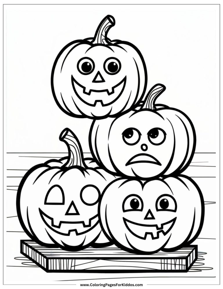 Pumpkin Coloring Pages: 48 Free Printable PDF
