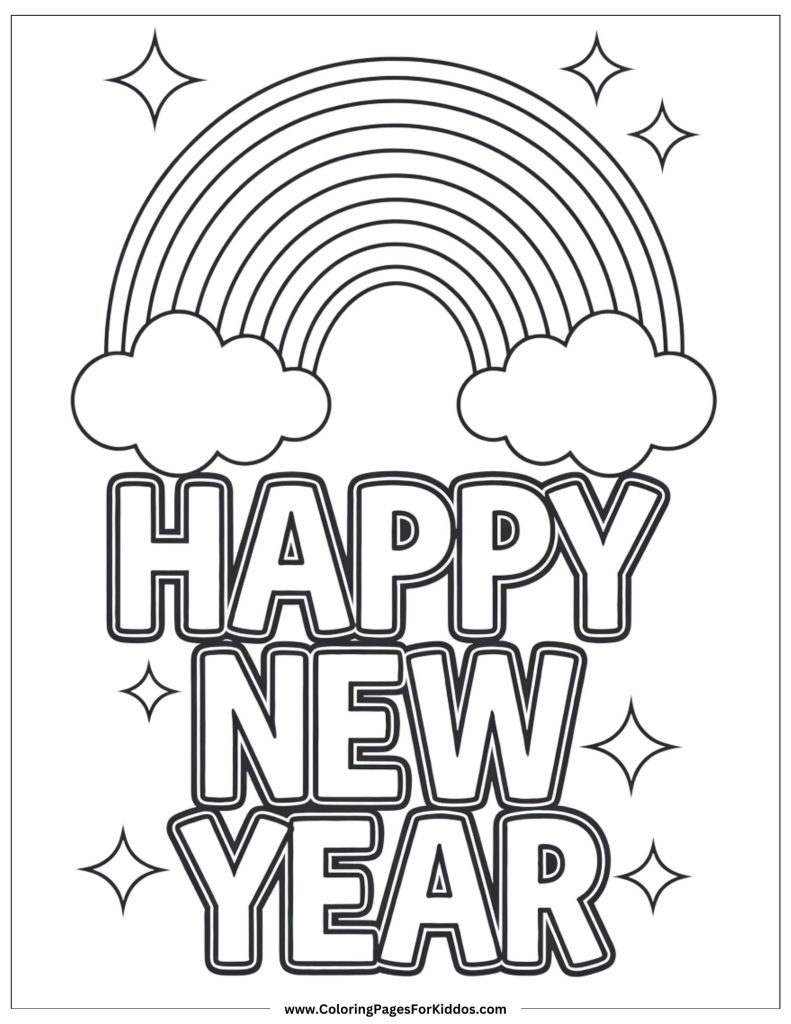 New Year's Coloring Pages: 48 Free Printable PDFs