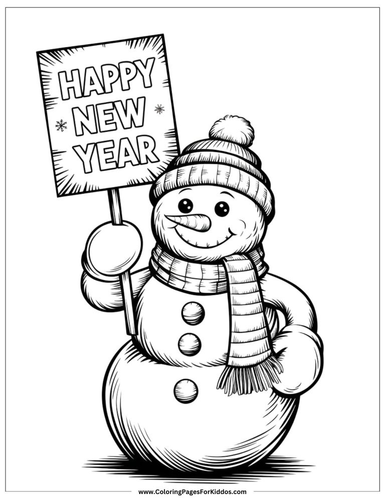 New Year's Coloring Pages: 48 Free Printable PDFs